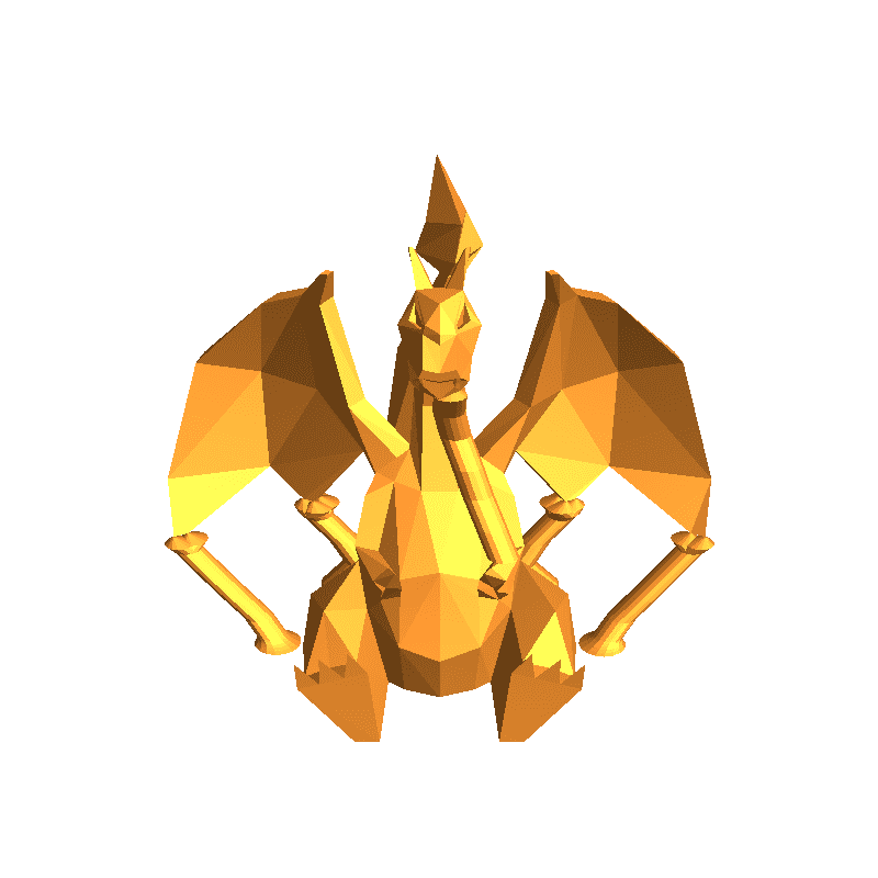low poly charizard with supports | 3D models download | Creality Cloud