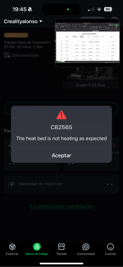 When I send a G-code to my printer ender 3v3 plus, I get the error shown in the picture. Does ...
