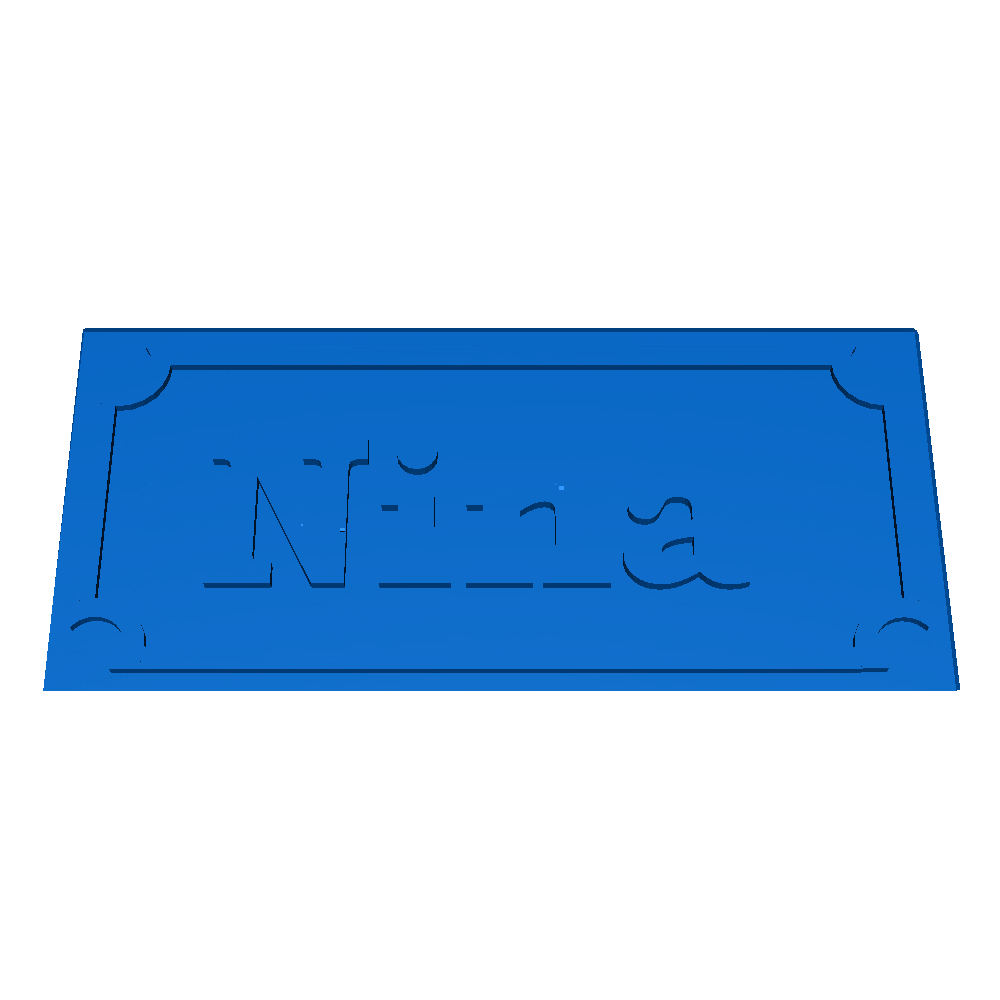 Free Badges & Coins STL Download - Nameplate- Nina by Sofie Pedersen