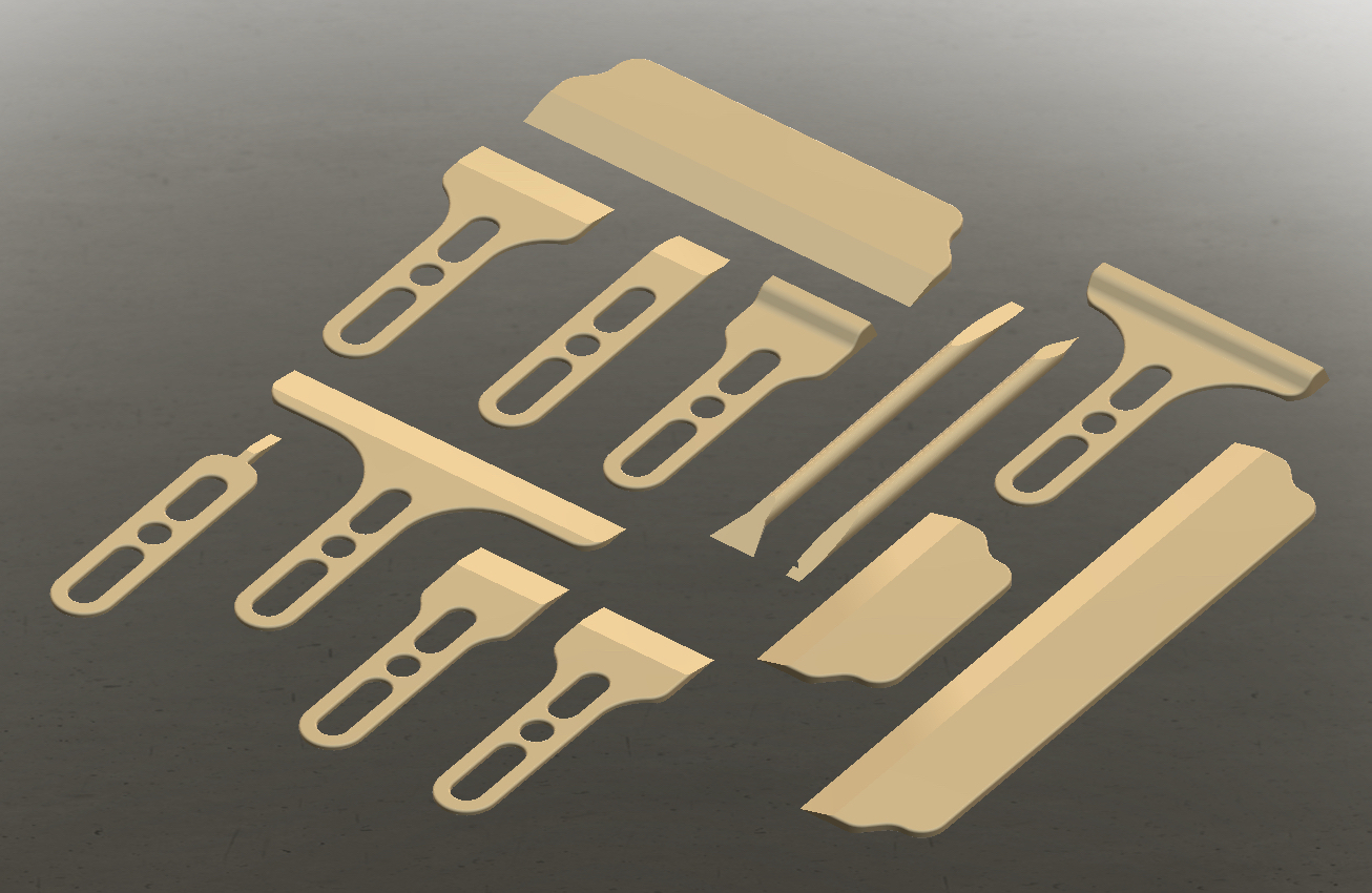 Free 3D Printer Accessories STL Download - Set of printbed scrapers and ...
