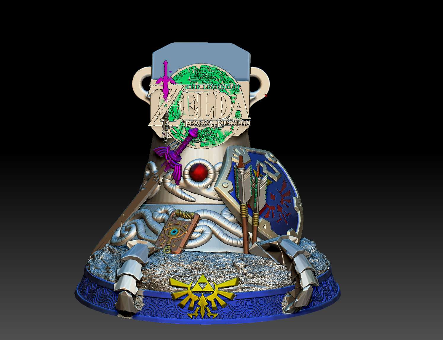 zelda TotK nintendo switch pro controller stand | 3D models download ...