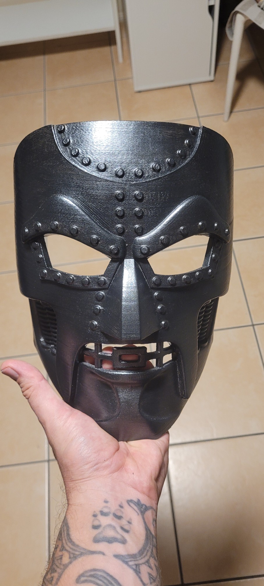 my Dr Doom Mask I finished painting. The graphite colour came out ...