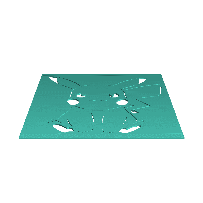 Free Characters & Creatures STL Download - Pikachu stencil 4by SMT_M 🦊