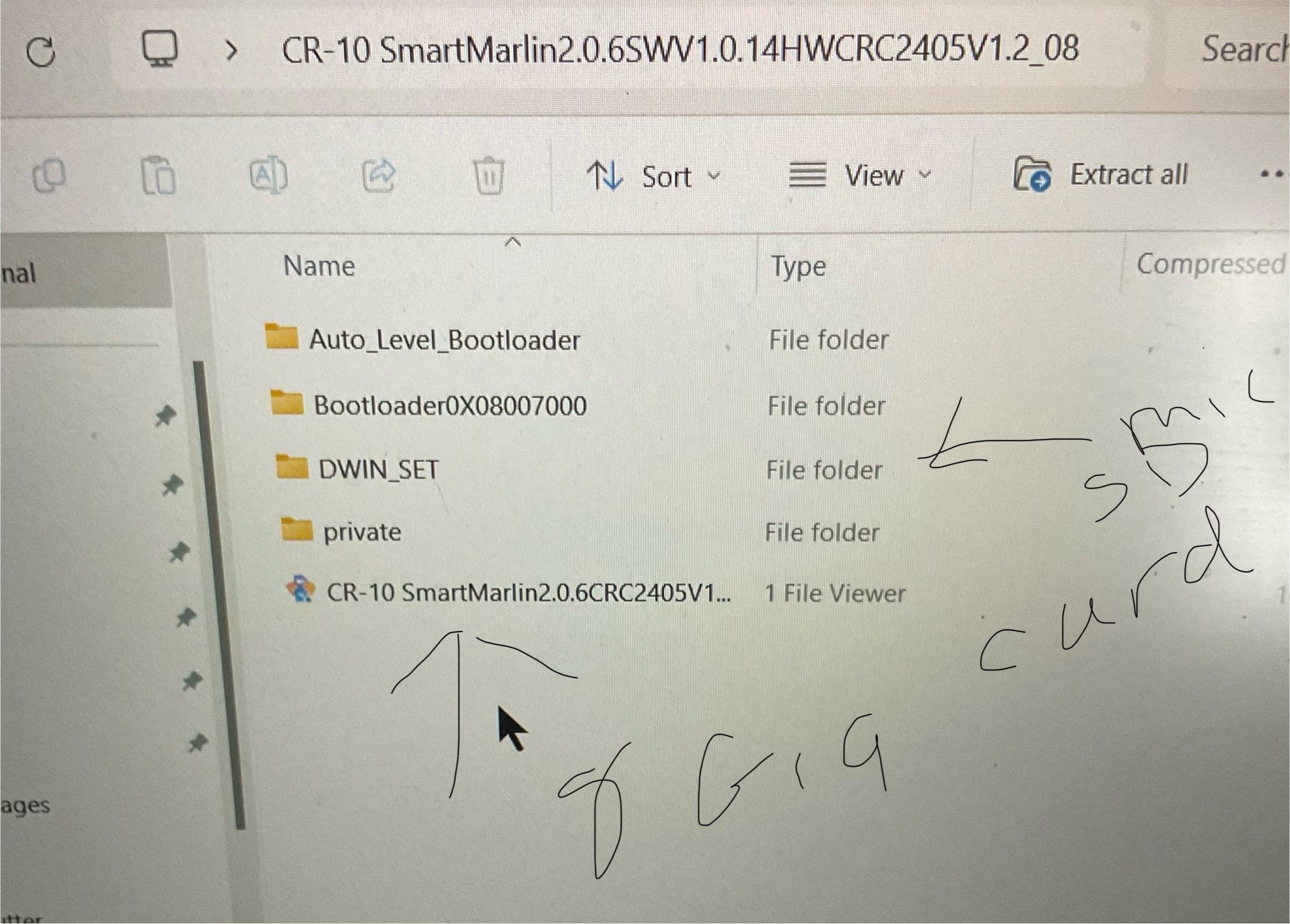 Hi all I’m trying to reenstall the board software on my cr10 smart I’ve formatted my sd card ...