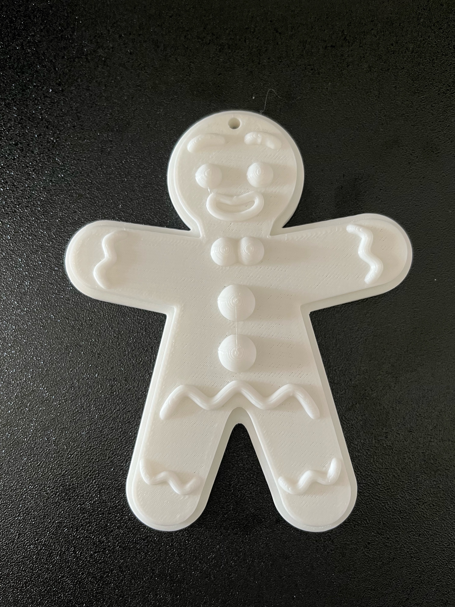 Adorable gingerbread man print. I used white PLA filament, and I plan ...