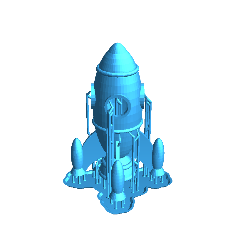 second print on my harlot-one resine printer printed the smaller rocket ...