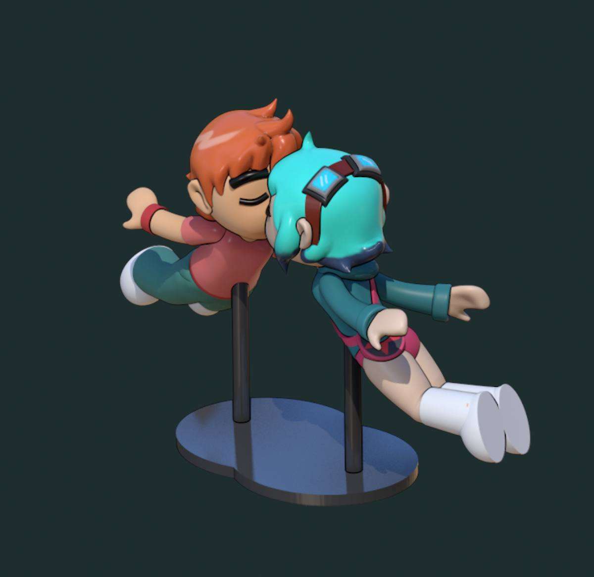 scott pilgrim and ramona love kiss | 3D models download | Creality Cloud