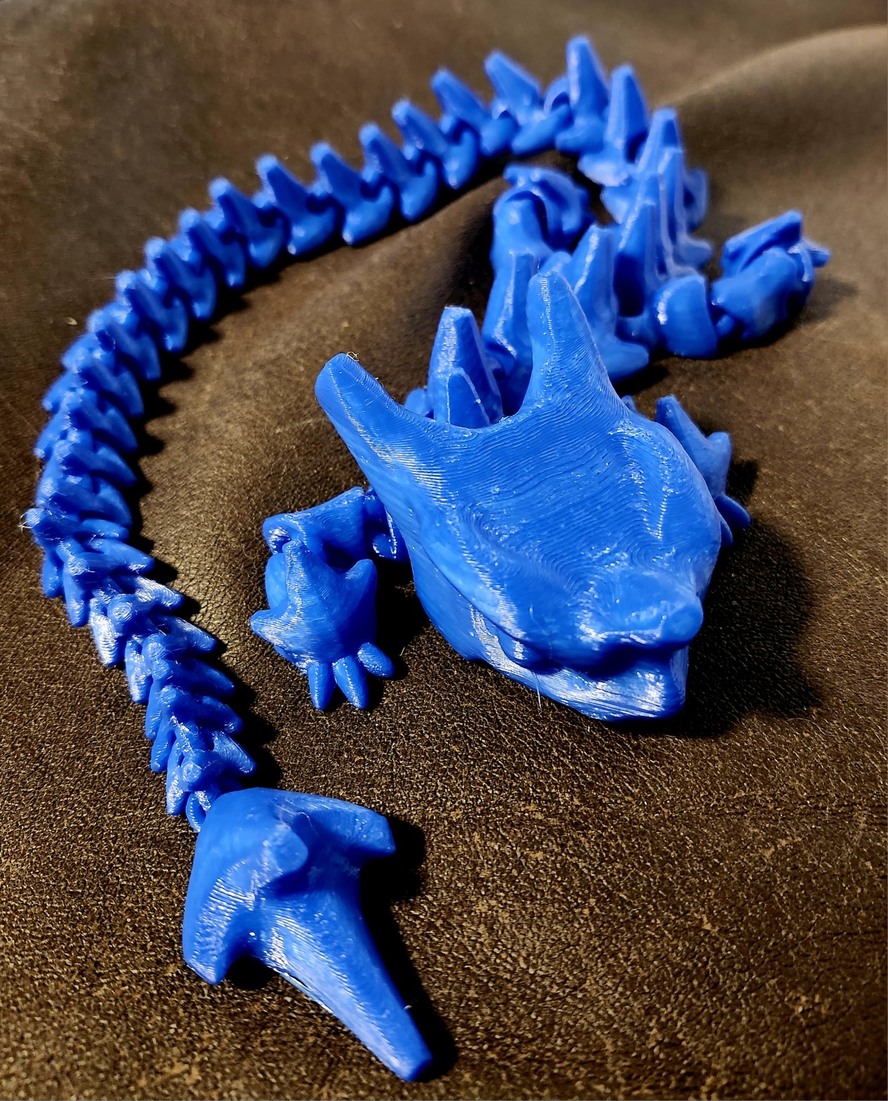 Dragon in shiny blue filament. This was a 6 hour print. | Creality Cloud