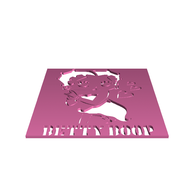 Free Sculptures & Artworks STL Download - Betty Boop stencil 3by SMT_M 🦊