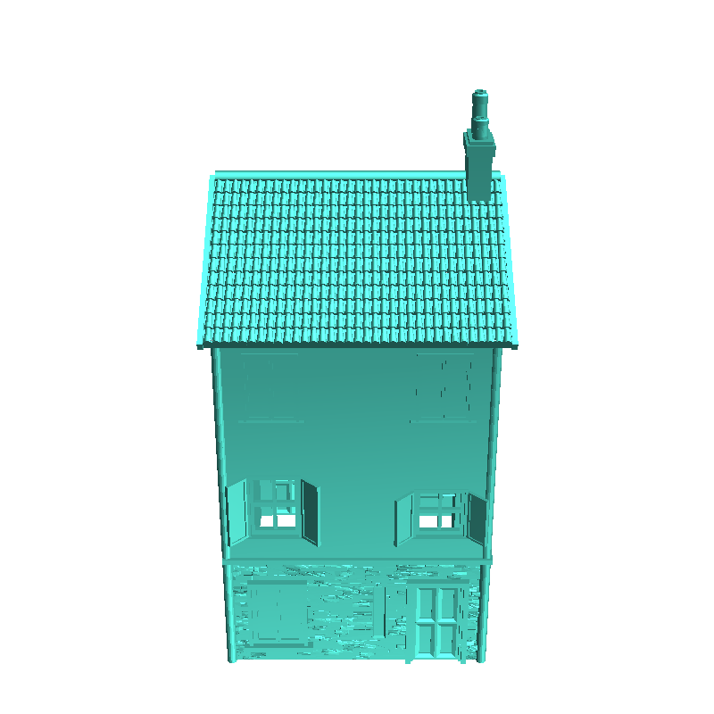 Other STL Download - Modern two-story house with tiled roof and chimney ...