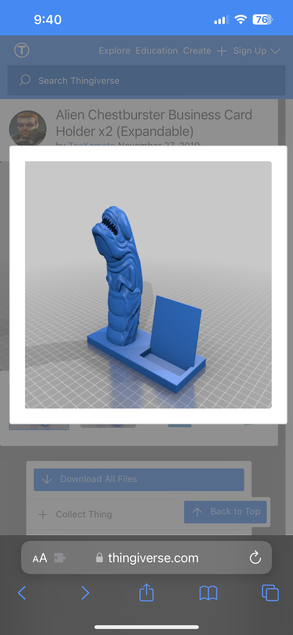 Alien Chestburter business card holder | 3D models download | Creality ...