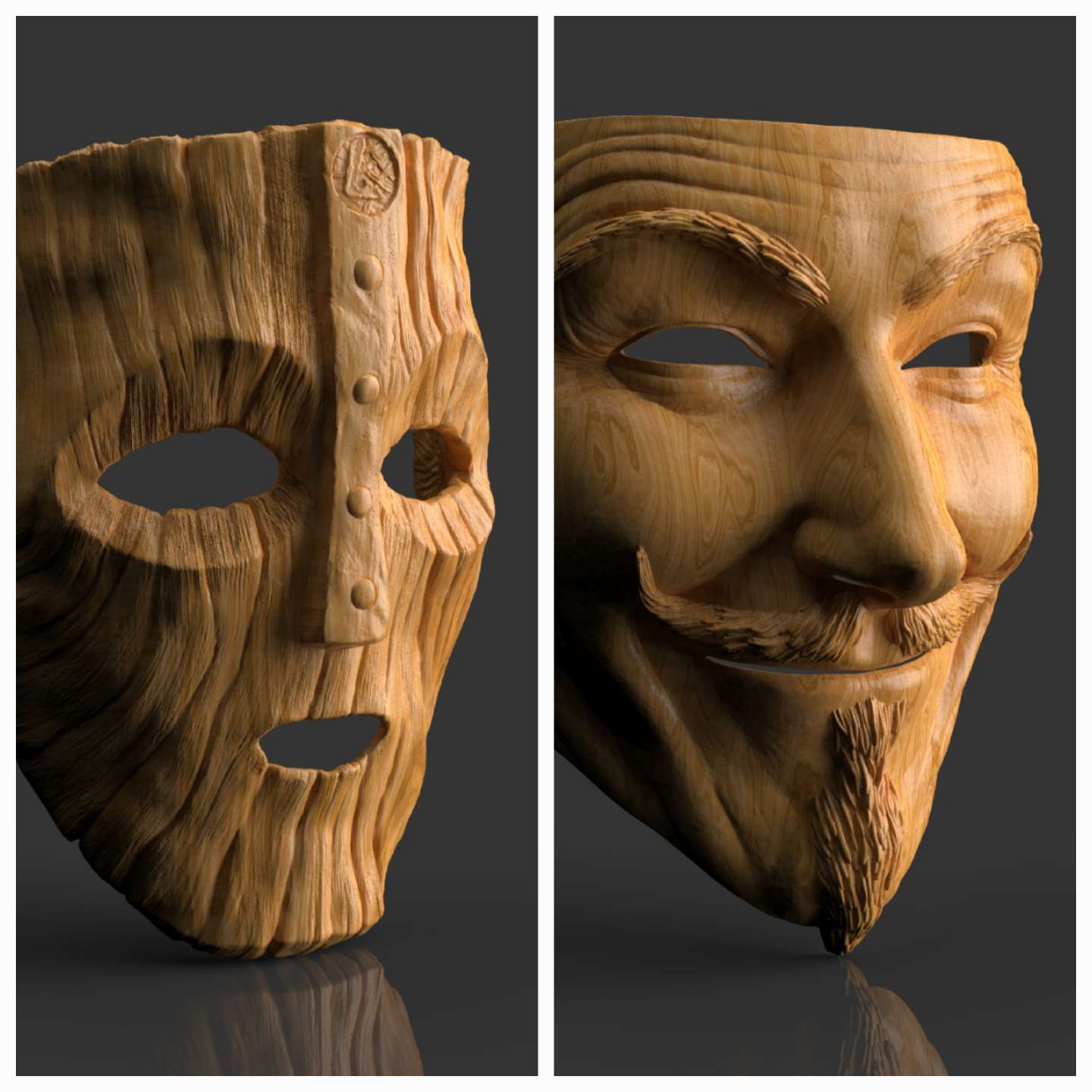 The Mask of Loki and The Guy Fawkes mask | 3D models download ...