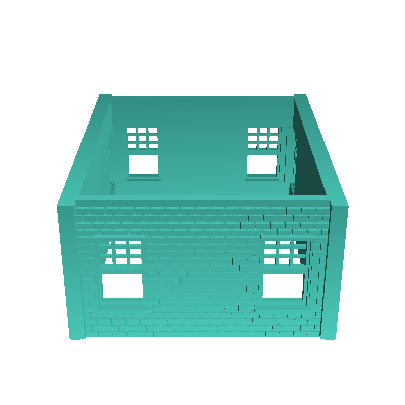 Modern brick one-story house with dormer window (8) - miniat | 3D ...