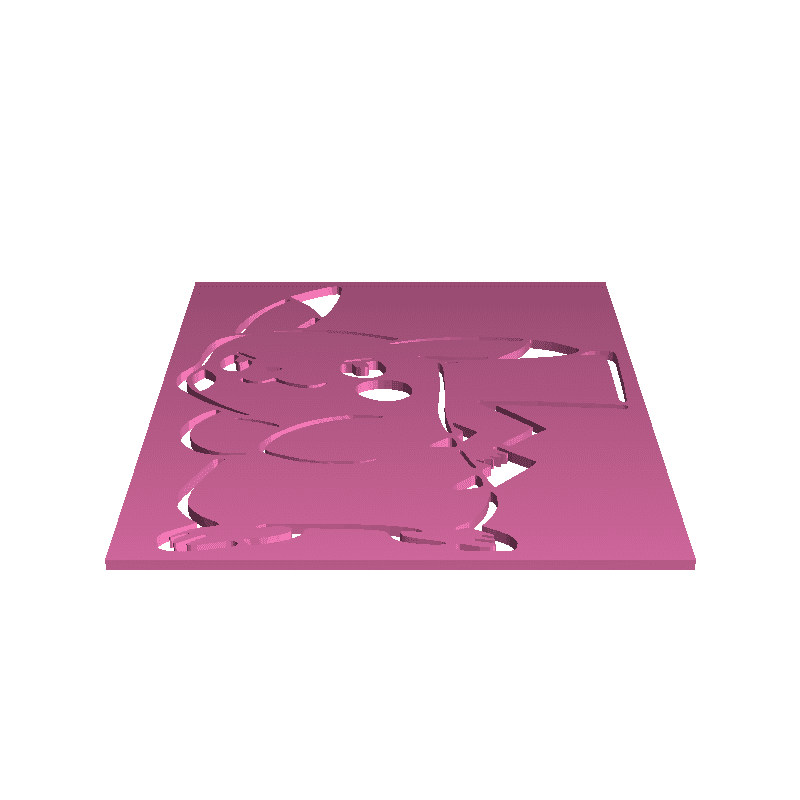 Free Other STL Download - Pikachu stencil 3by SMT_M 🦊