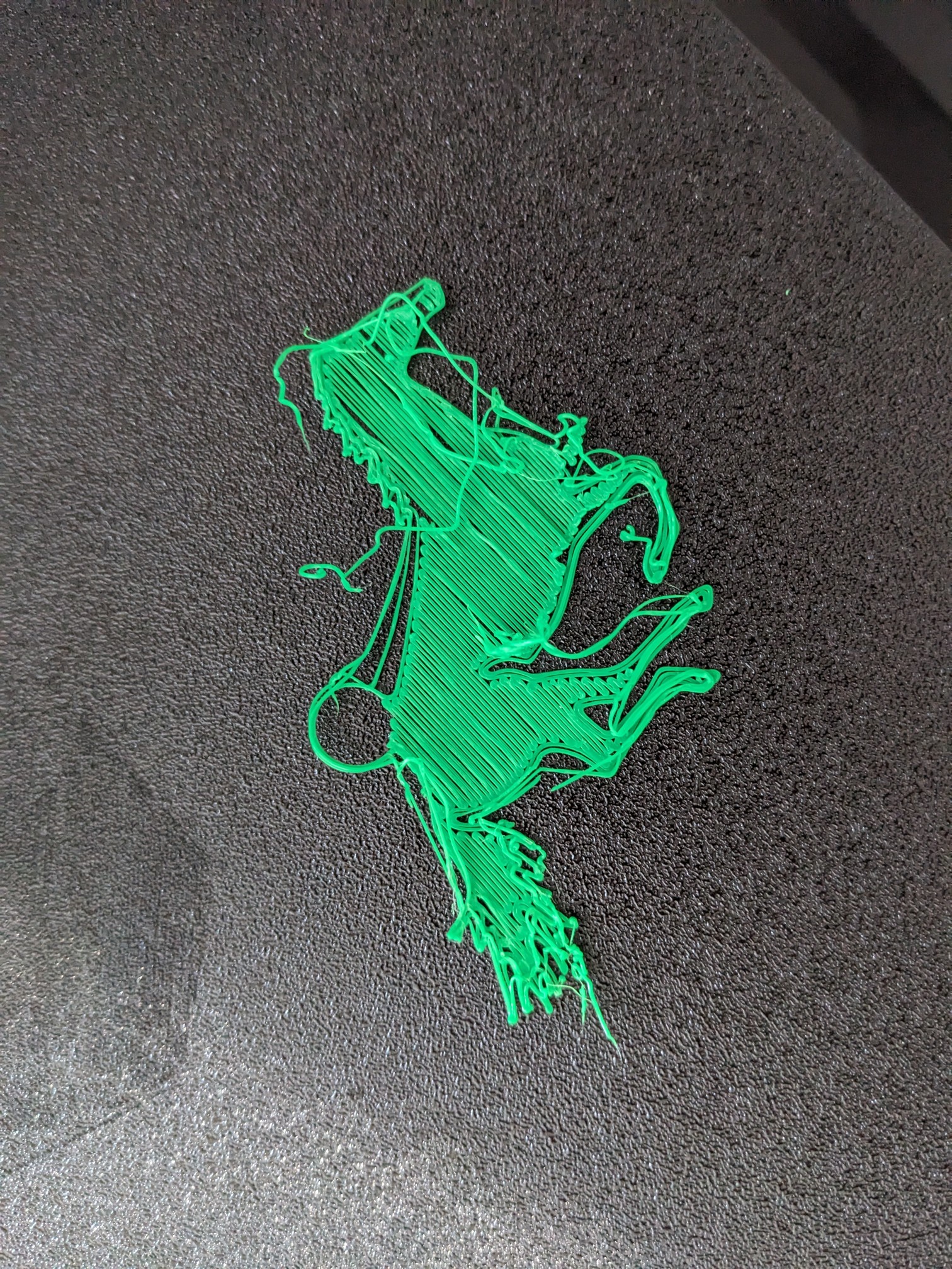 Prints great with filament that came with the machine. Poor adherence ...