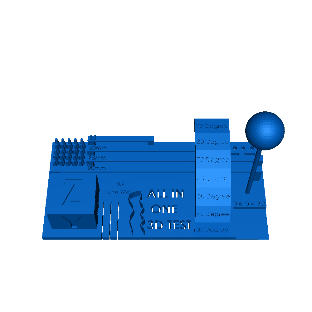 Free Test Models STL Download - All in one calibration testby MjD