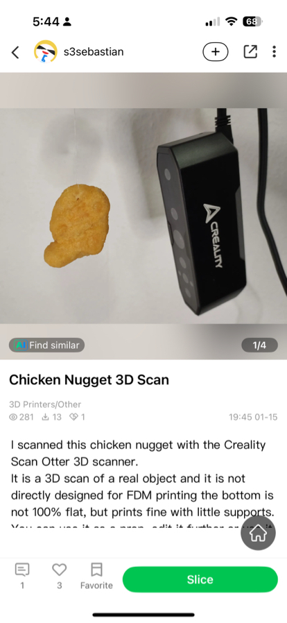 I boosted a chicken nugget model🤣 I needed this model for a school ...