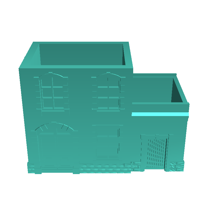 Miniatures STL Download - Modern slate-roofed building with annex and ...