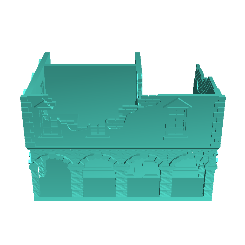 Props & Terrain STL Download - Ruined building with a large colonnaded ...
