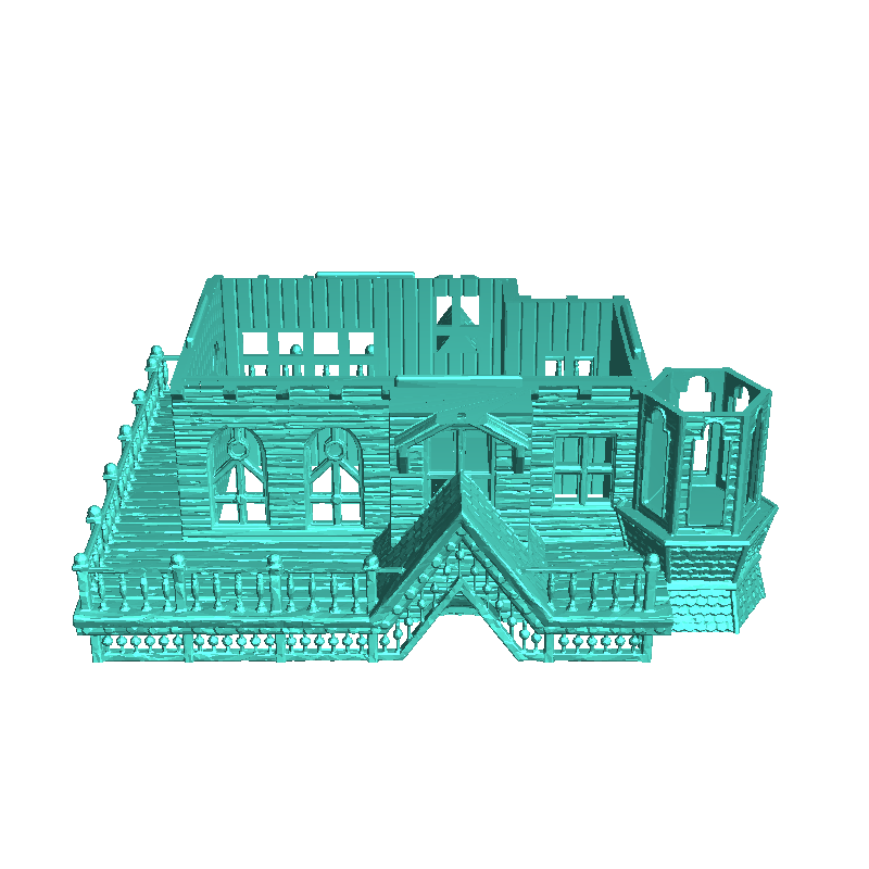 Other STL Download - Modern spooky manor house with staircase and stone ...