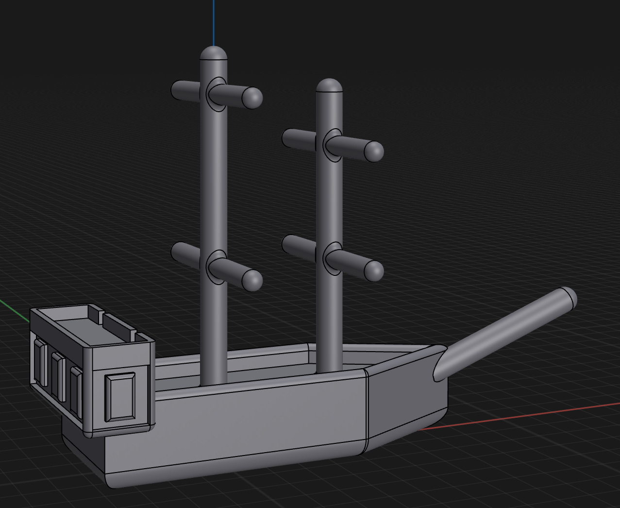 Free Vehicles & Machinery STL Download - Pirate Ship Low Polyby Thorfin