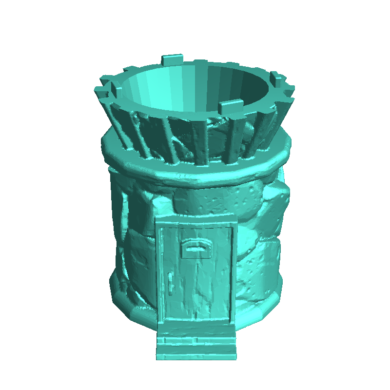 Other STL Download - Large tower-shaped medieval mill with exposed ...