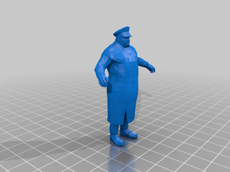 Free Characters & Creatures STL Download - fat officer - t-modelby SMT_M 🦊