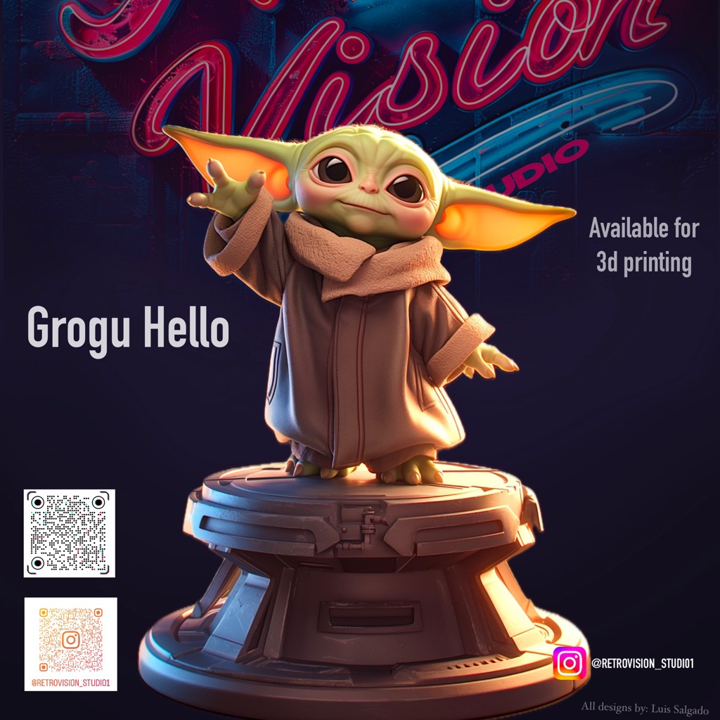 3D Printer Files | 3MF File | Grogu hello | Creality Cloud