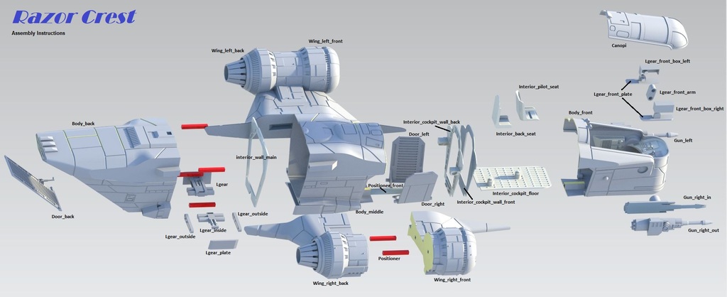 Razor Crest The Mandalorian Screen accurate | 3D models download ...