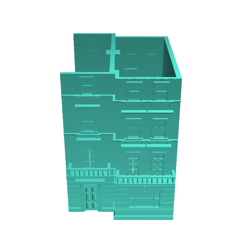 Other STL Download - Large modern building in three parts with four ...