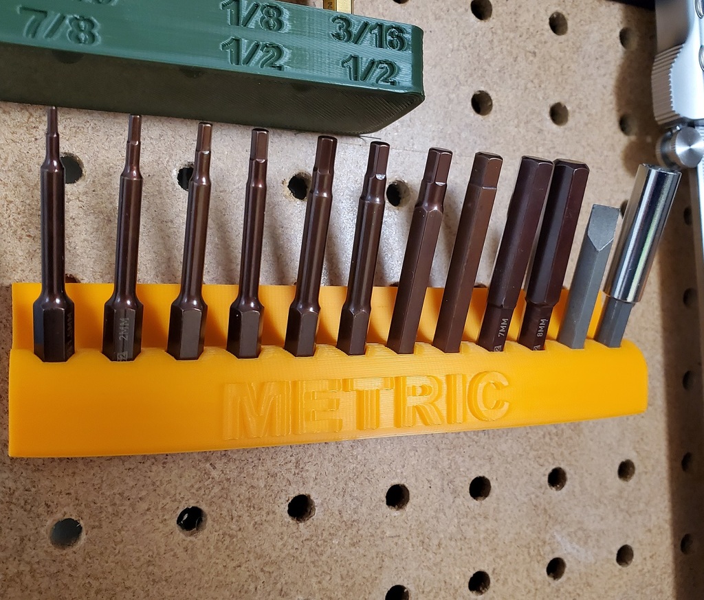 12 Piece Hex Bit Pegboard Holder | 3D models download | Creality Cloud