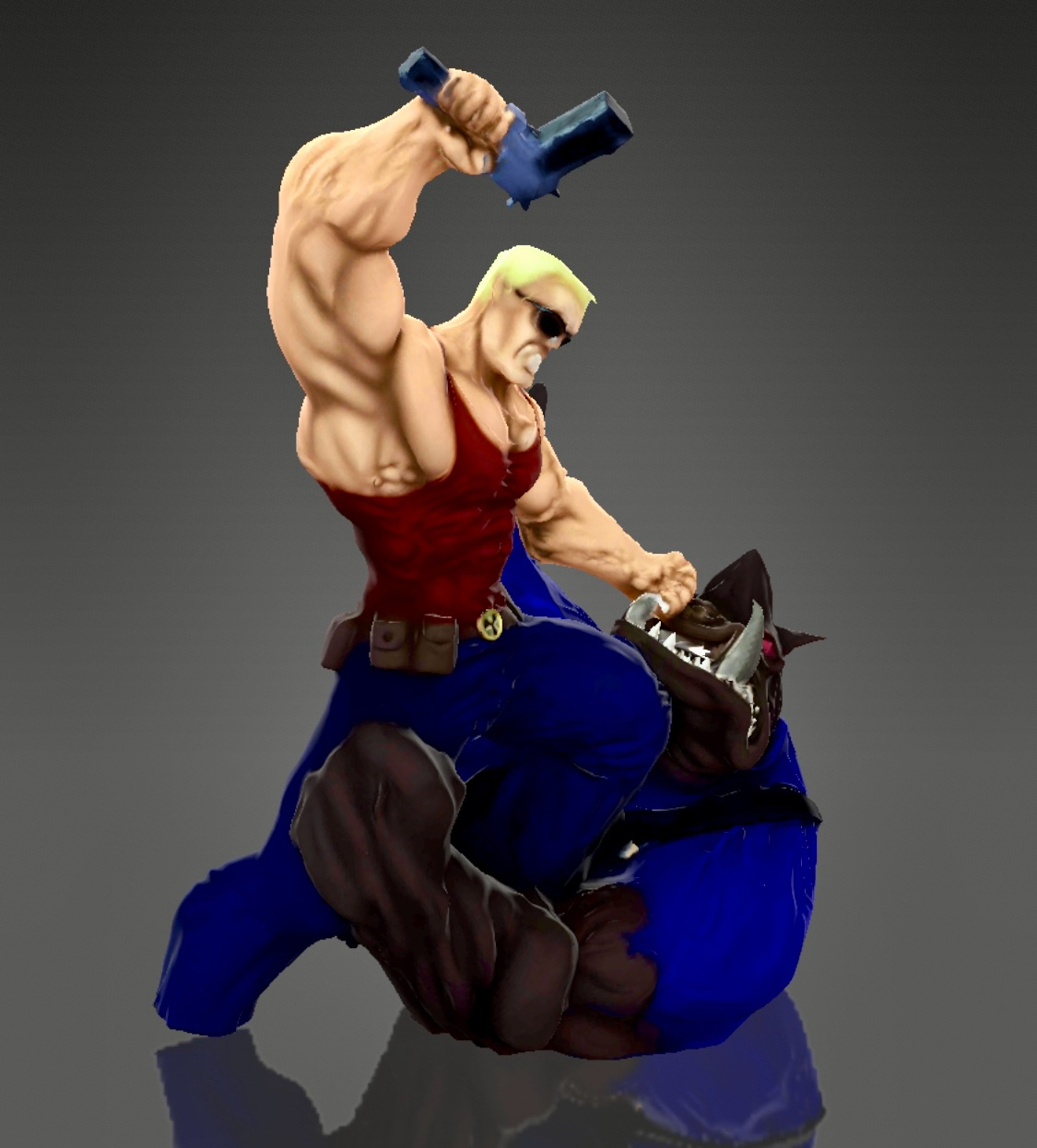 Characters & Creatures STL Download - Duke nukem & pig by Foxtrot007