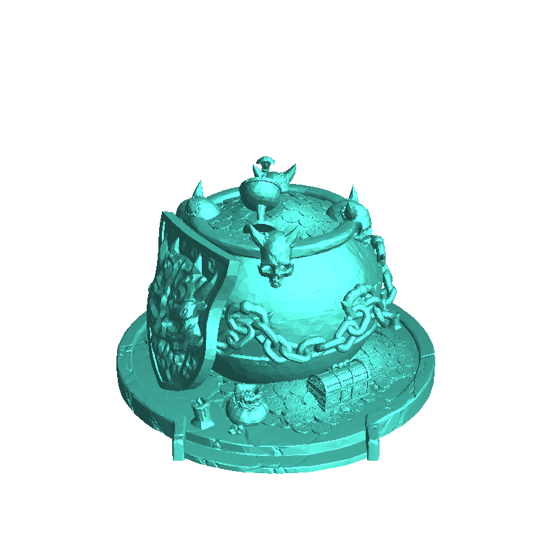 Other STL Download - Evil Cauldron with Metal Chain Skulls (3 ...