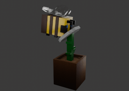Other STL Download - minecraft bee and flowerby sabsafalak