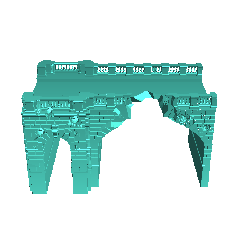 Modern modular brick bridge with multiple pillars and stone | 3D models ...