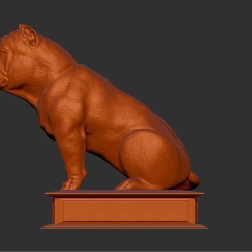 Sculptures & Artworks STL Download - american bully sentado by planeta3dhcy
