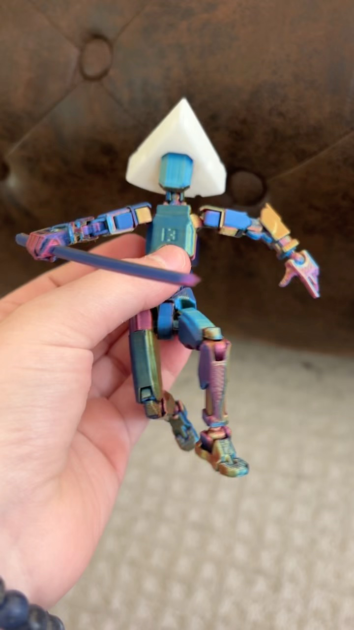 I printed a dummy 13 with a cheese hat and weapon pack | Creality Cloud