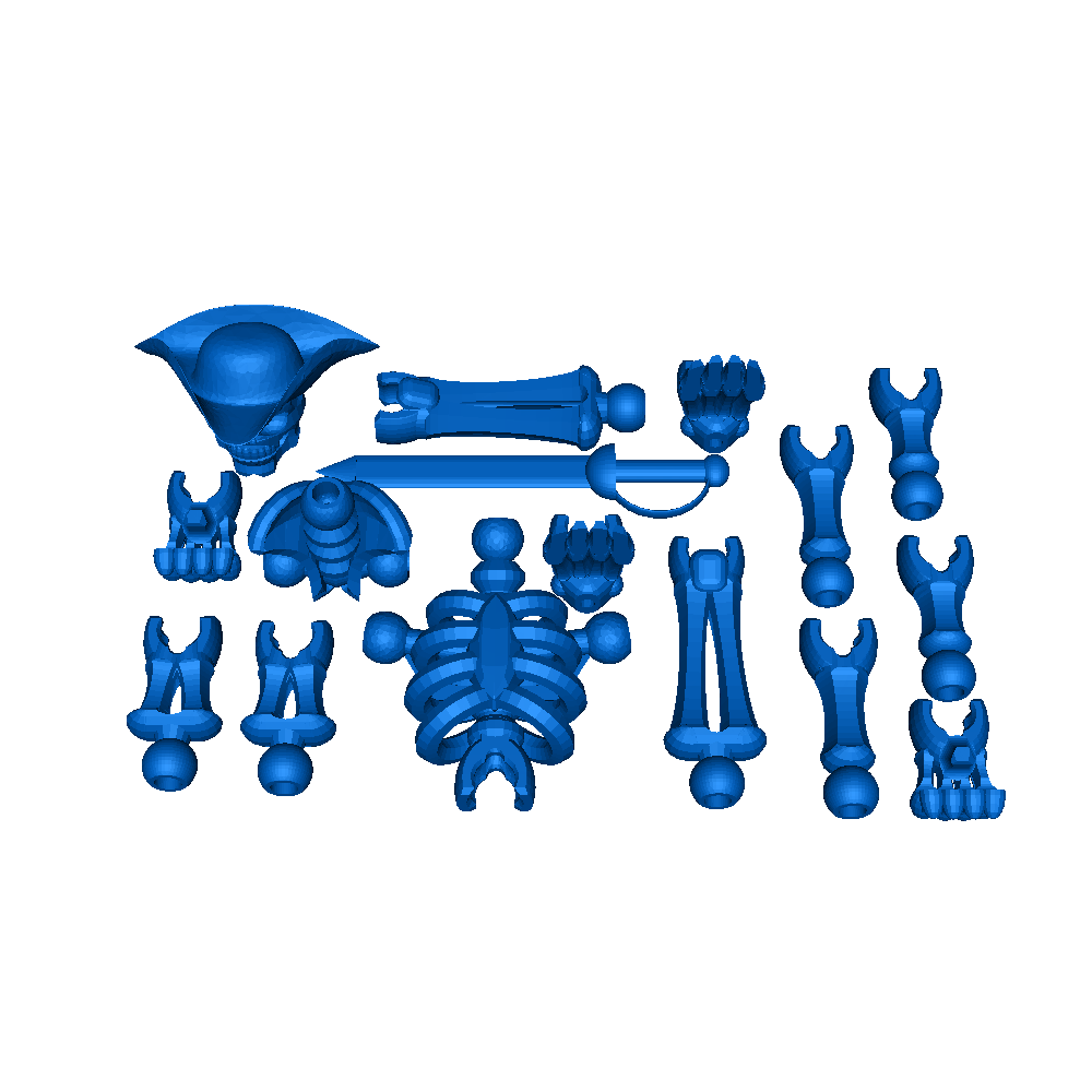 Free Characters & Creatures STL Download - Esqueleto pirataby Finsh Awm