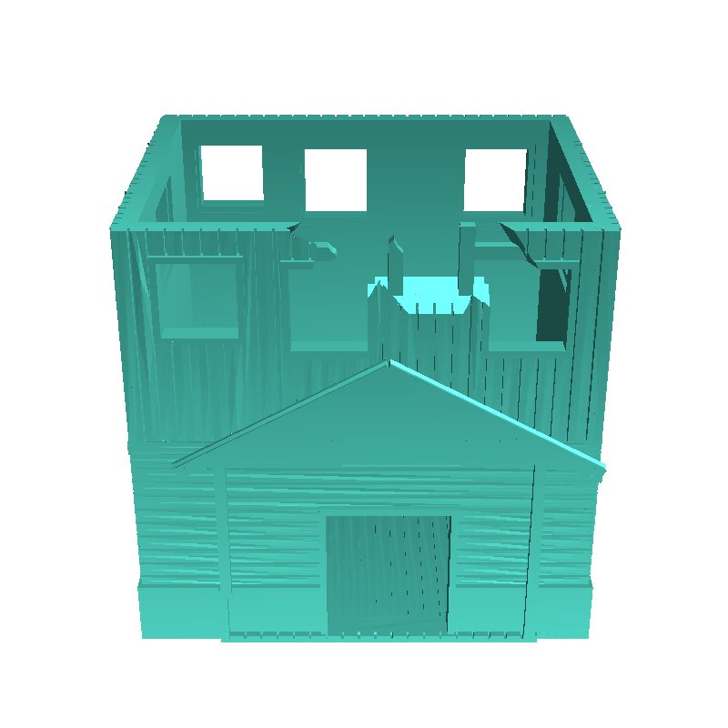 Props & Terrain STL Download - Damaged building with a central tower ...