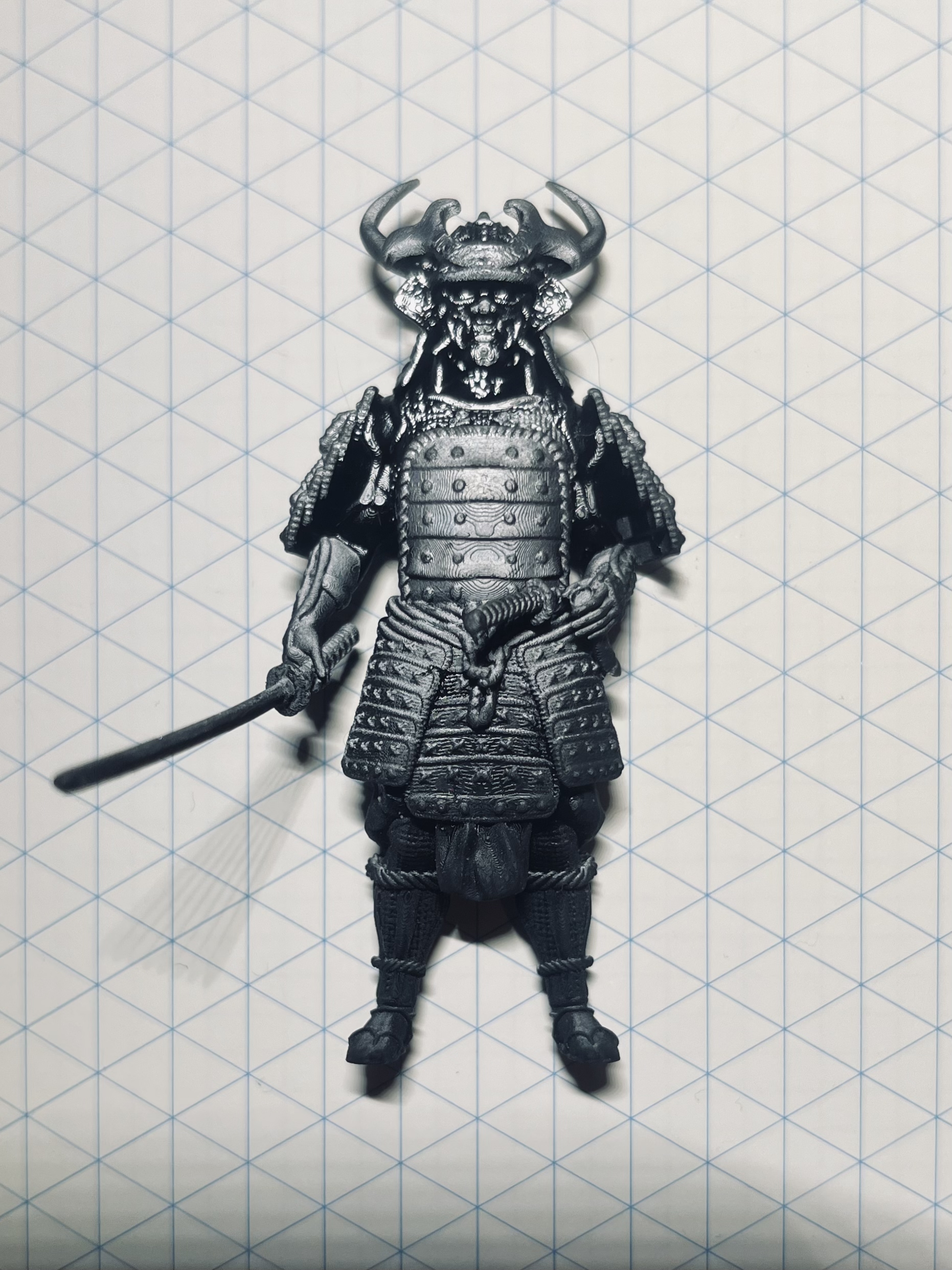 Amazing detail. Of the 2 figures in the file, the standing samurai ...