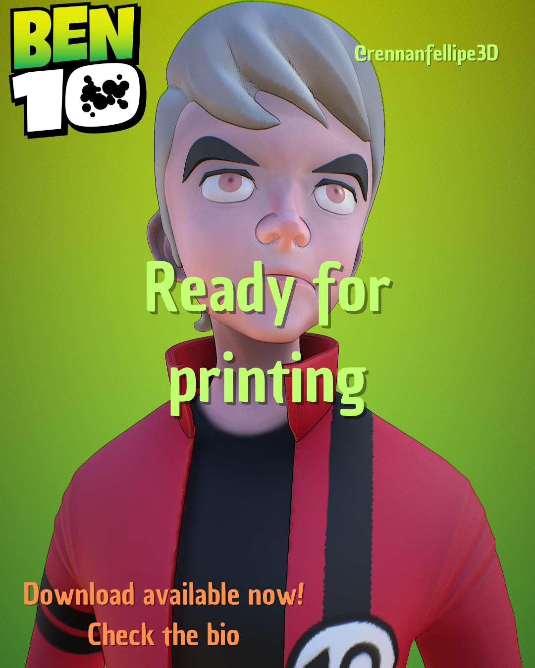 Fictional Characters STL ダウンロード - Albedo 3D Model - Ben 10 Villain for ...