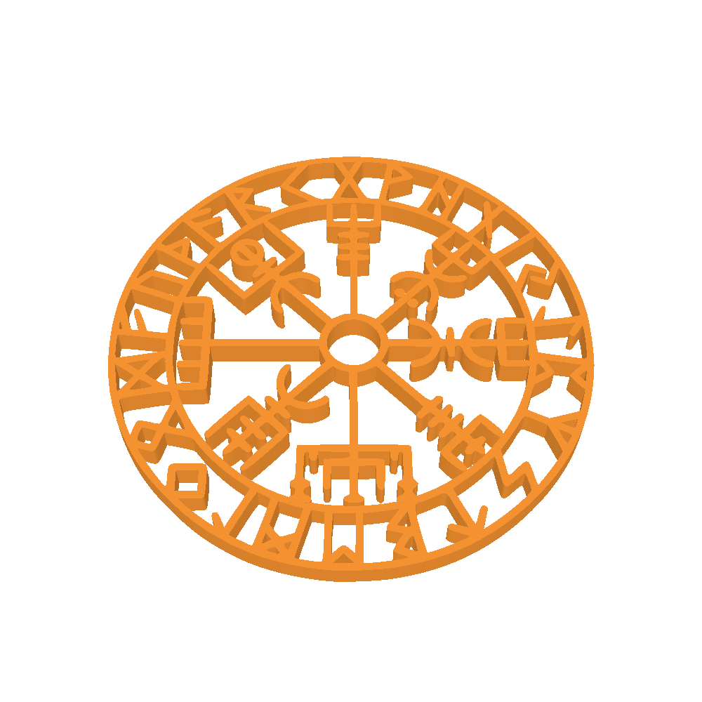 Free Digital Art STL Download - Viking Runes and Compassby user8111143416