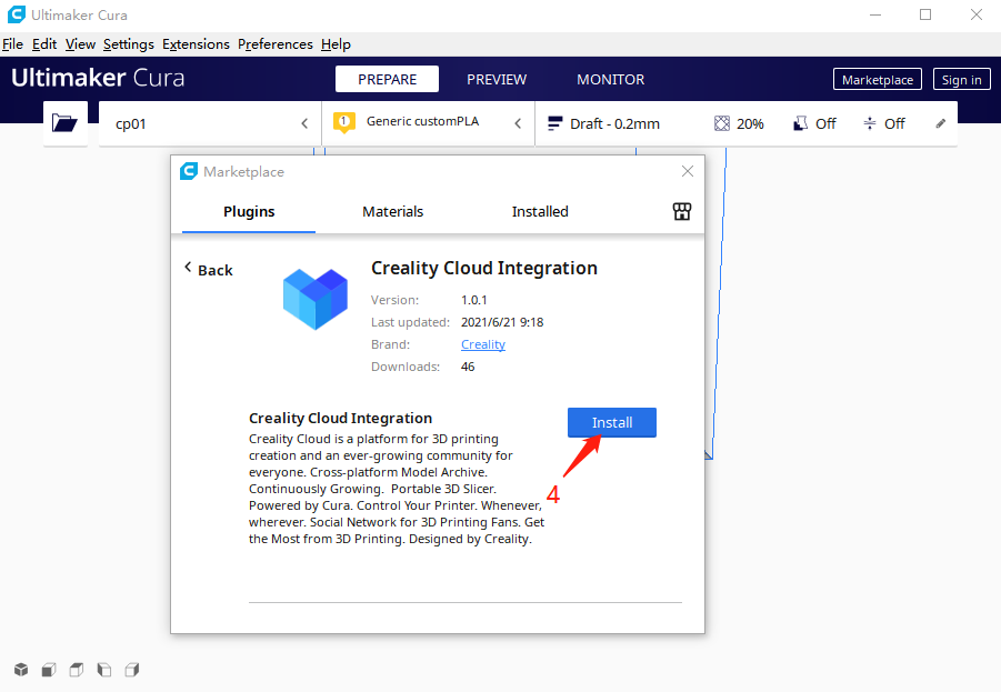 Comment télécharger le G-code sur Creality Cloud à partir d'Ultimaker Cura