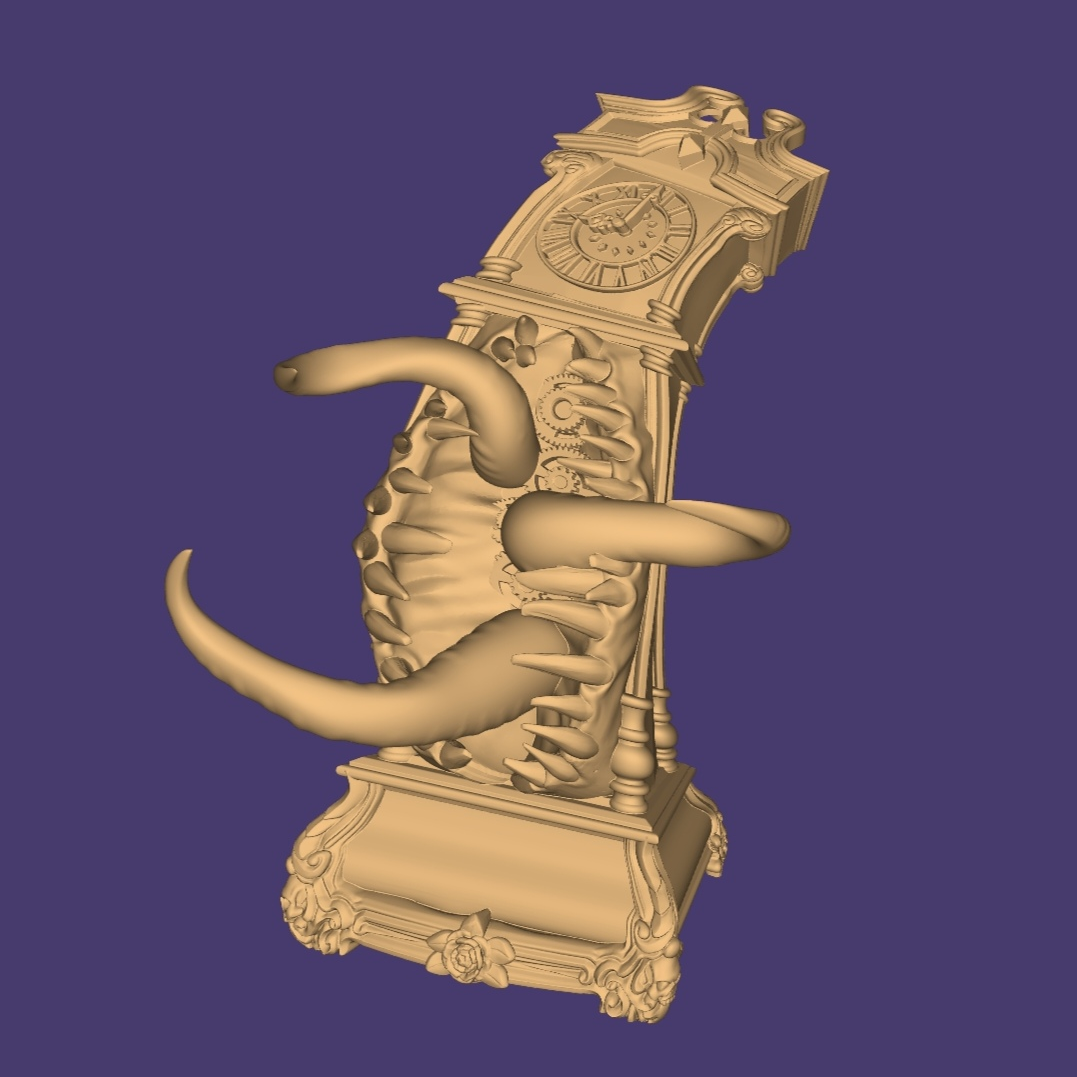Free Home Decorations & Ornaments STL Download - Clock monsterby Pacha5)