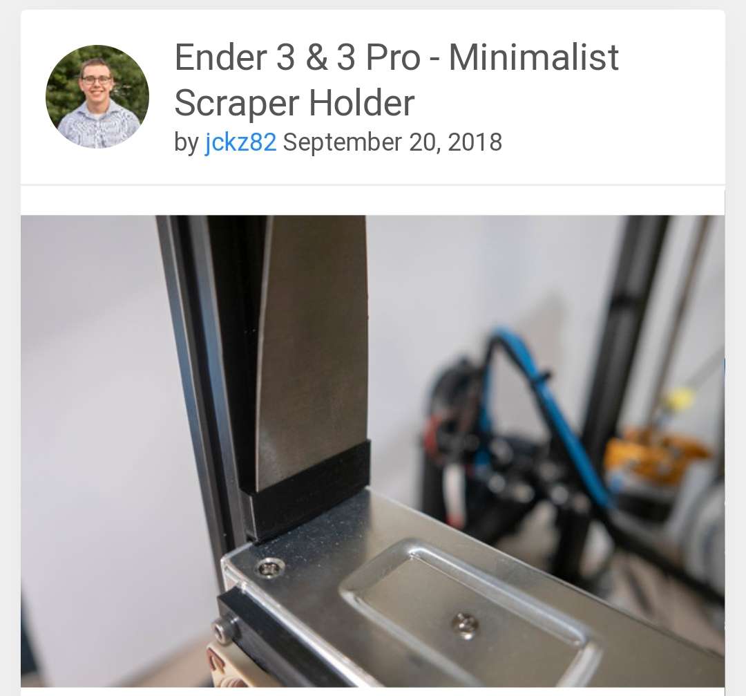 Ender 3 & 3 Pro - Minimalist Scraper Holder | 3D models download ...