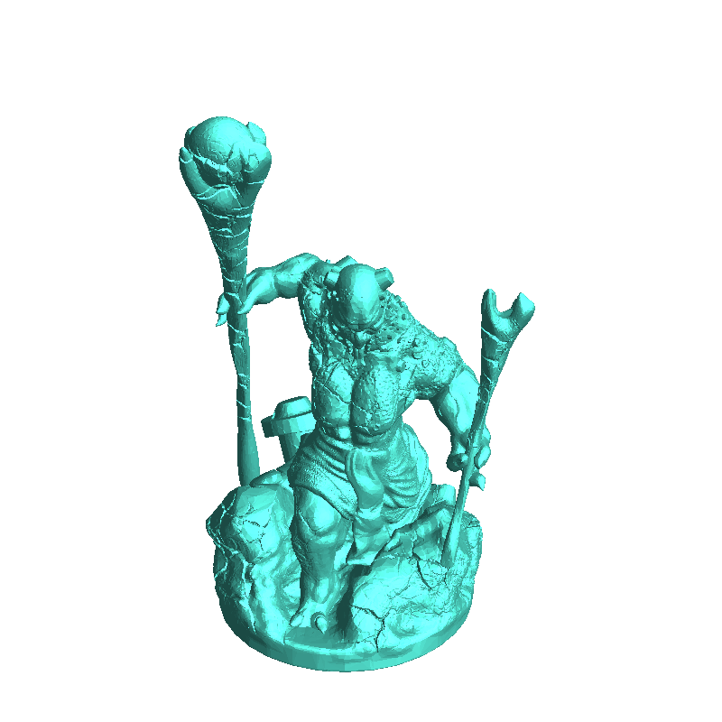 Characters & Creatures STL Download - Cyclops with stick in hand (3 ...