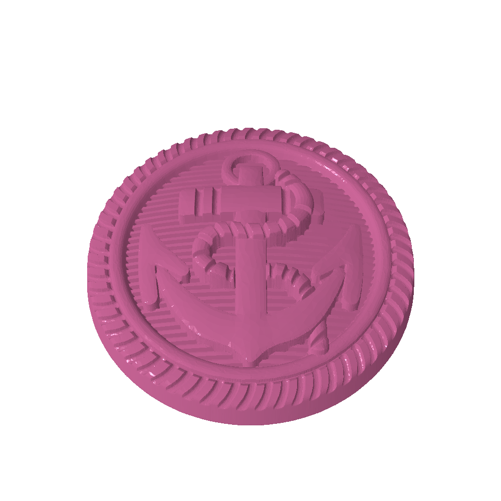 Free Badges & Coins STL Download - anchor buttonby user8918655388