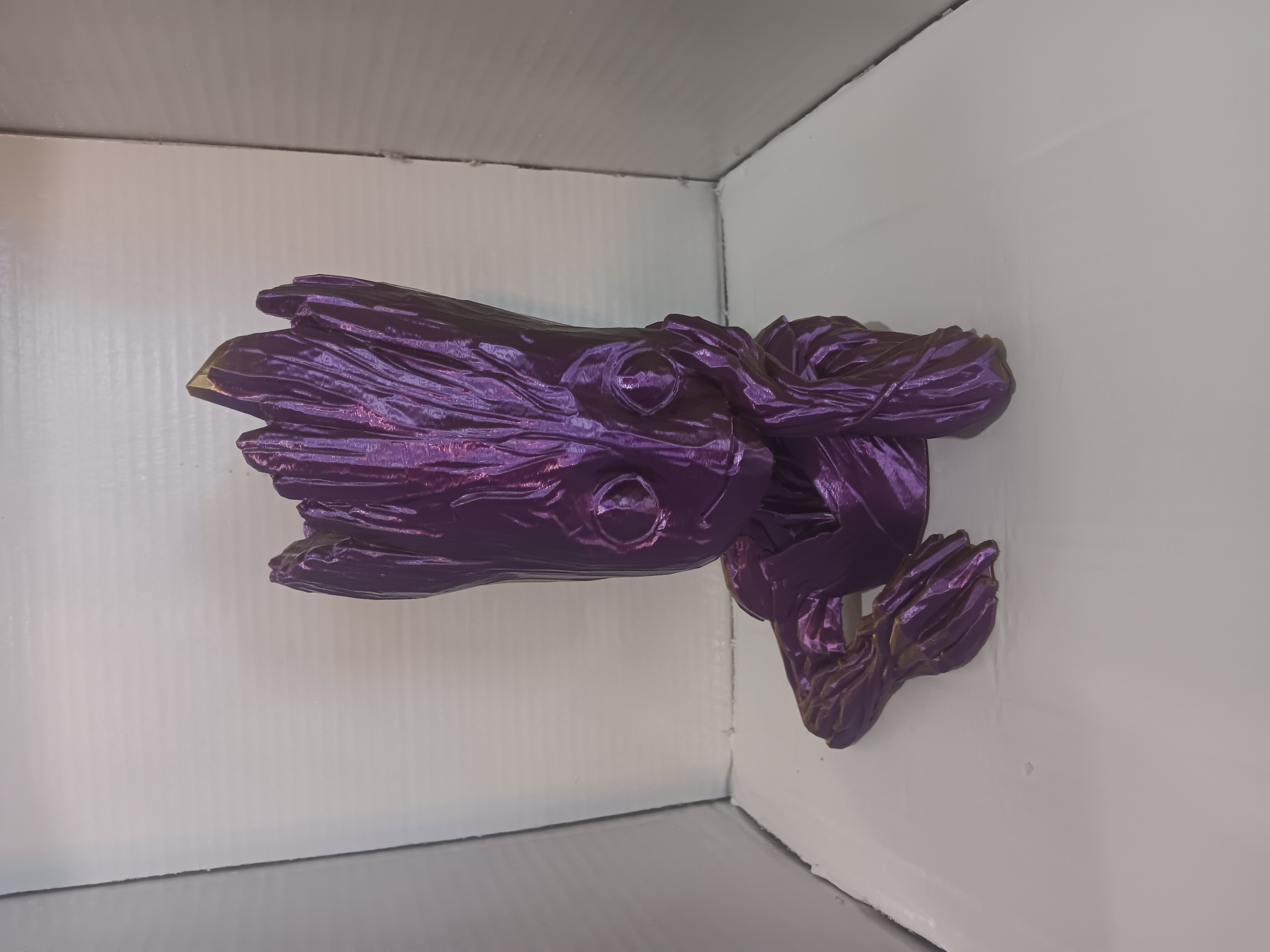 a groot vase looks amazing in this purple and gold colors | Creality Cloud