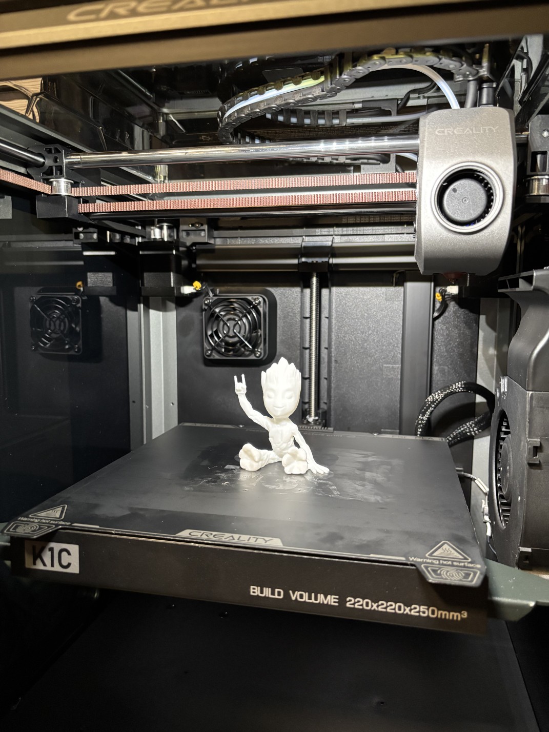 Baby Groot showing off The heavy metal horns. Realistic model and good Quality. | Creality Cloud