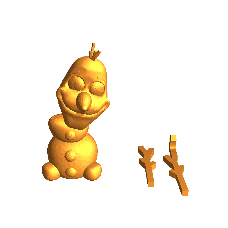 Characters & Creatures STL Download - OLAF CUTE DECORATION ( X2 ...